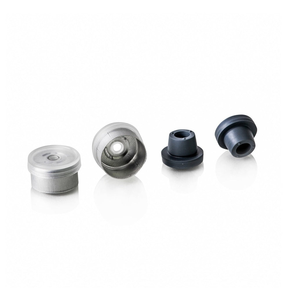 11mm Butyl Rubber and Aluminum Plastic Crimp Caps - Filtrous